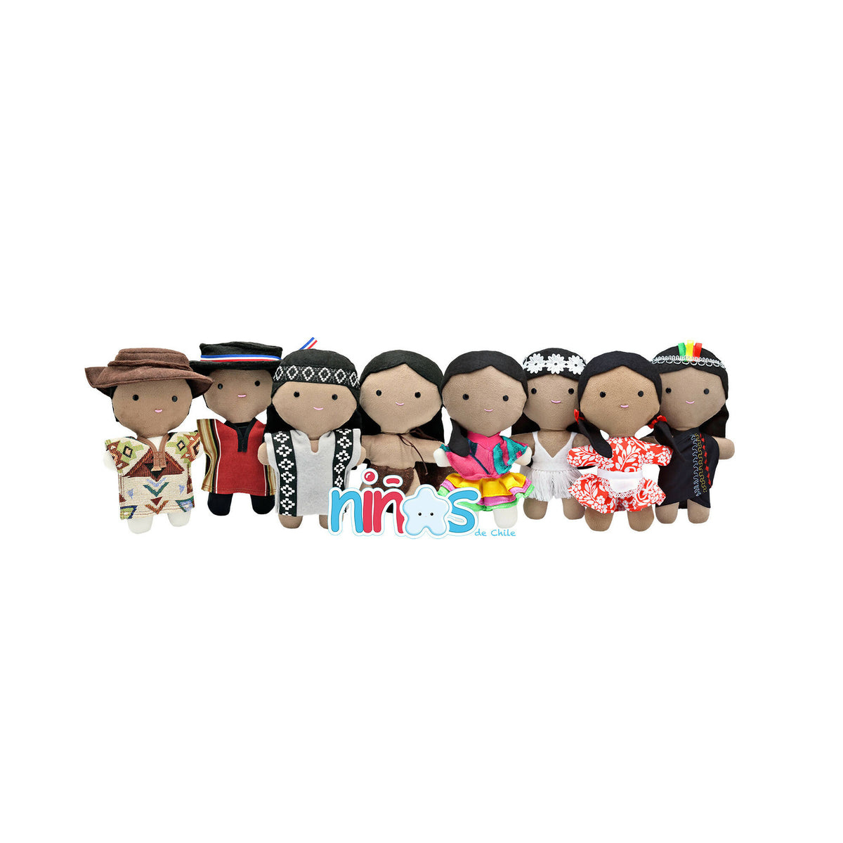Colección Completa NIÑOS DE CHILE ( 8 Muñecos ) – Creado en Chile