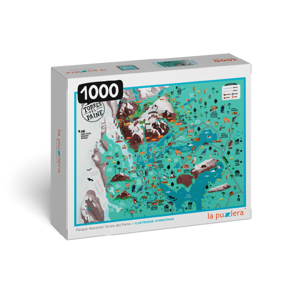 Puzzle Parque Nacional Torres del Paine Ilustrado 1000 Piezas – Creado ...