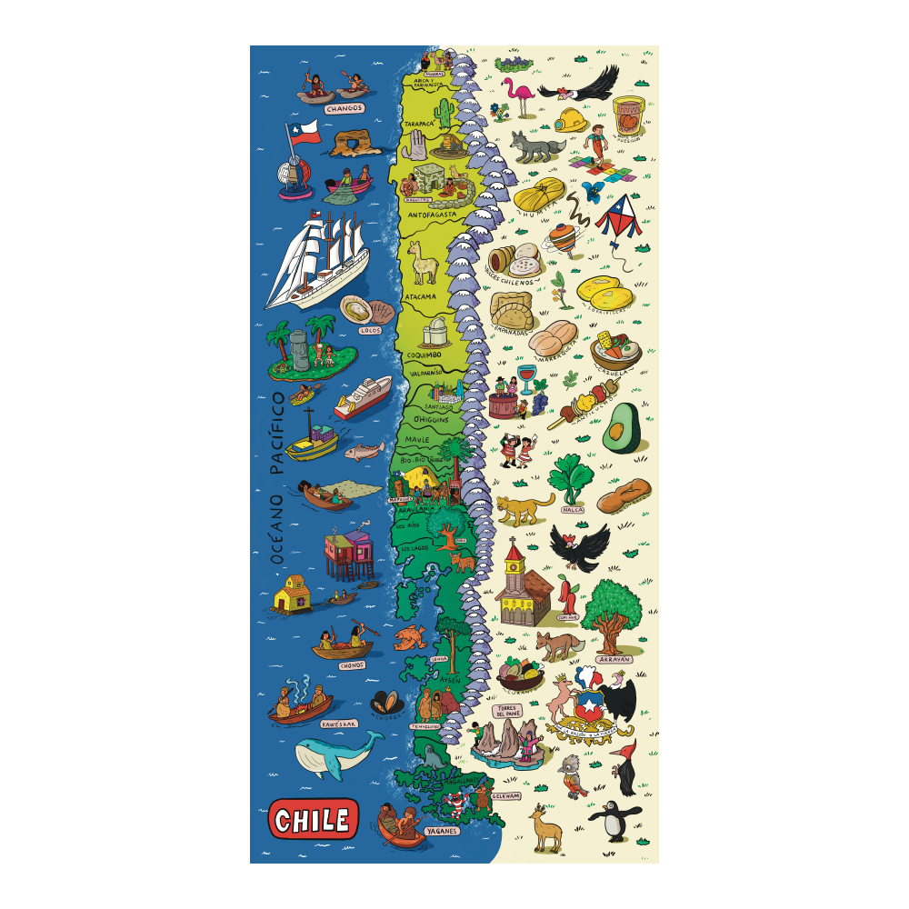 Mapa Ilustrado Chile – Creado en Chile