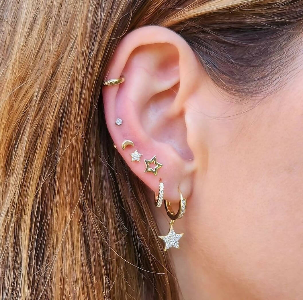 Mini Estrellas Solo Borde BaÑo Oro Creado En Chile