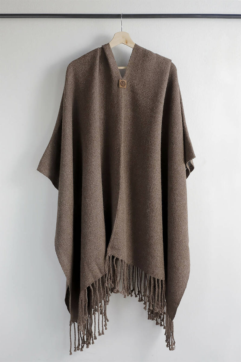 Poncho Alpaca color Rosillo Oscuro – Creado en Chile