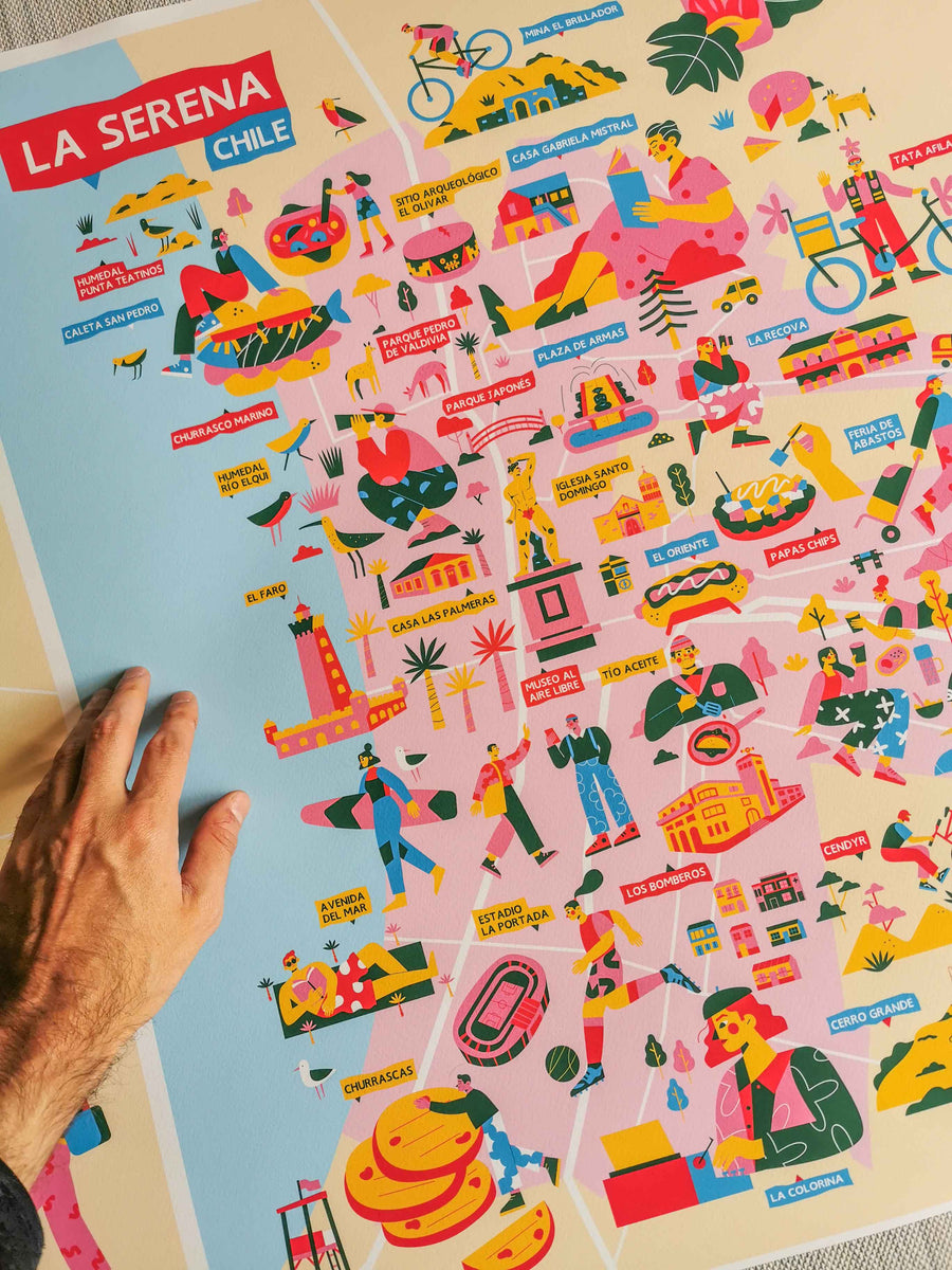 Mapa Ilustrado de La Serena - Lámina – Creado en Chile