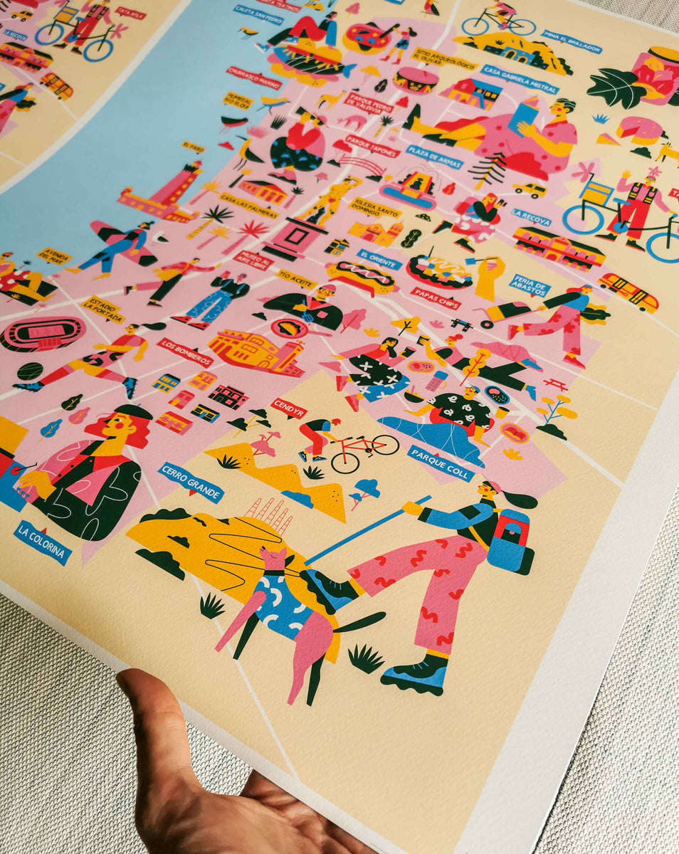 Mapa Ilustrado de La Serena - Lámina – Creado en Chile