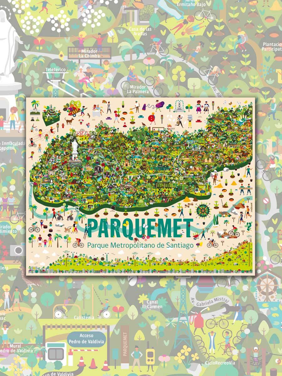 Mapa del Parque Metropolitano de Santiago - Lámina – Creado en Chile