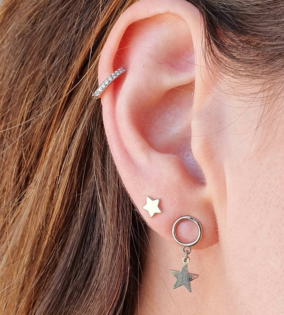 MINI ESTRELLAS LISAS PLATA – Creado en Chile